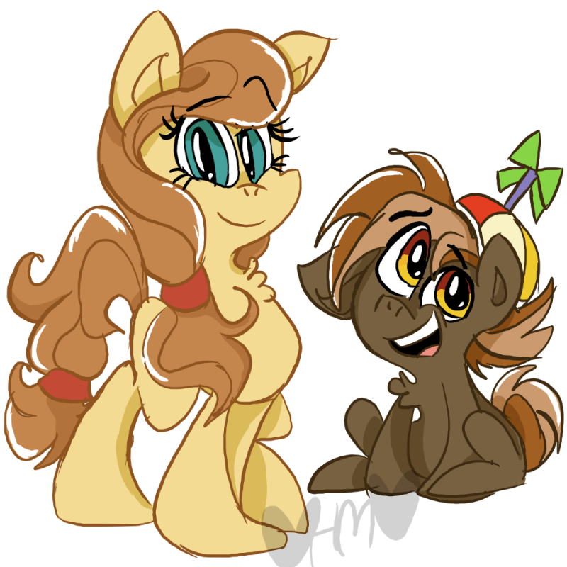 #2240300 - safe, artist:mirabuncupcakes15, button mash, oc, oc:cream heart, earth pony, pony, g4 ...