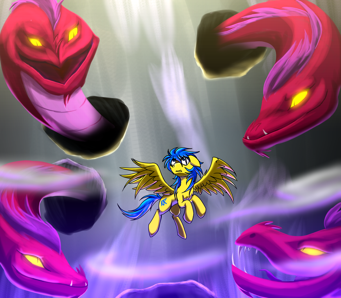 #2456626 - safe, artist:ktk's sky, oc, oc:redsun sky, eel, pegasus ...