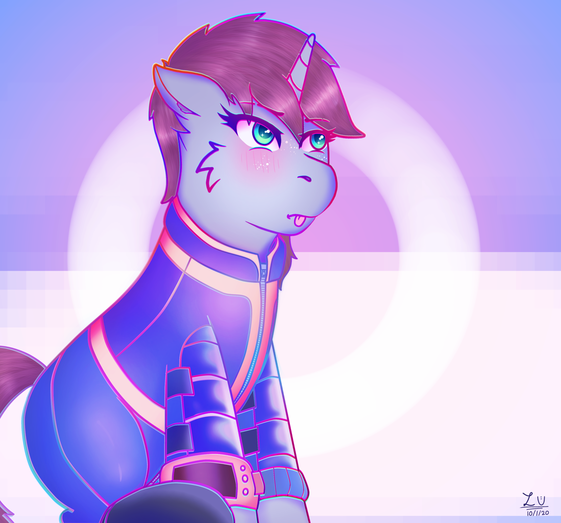 #2457109 - safe, artist:legionsunite, oc, oc only, oc:littlepip, pony, unicorn, fallout ...