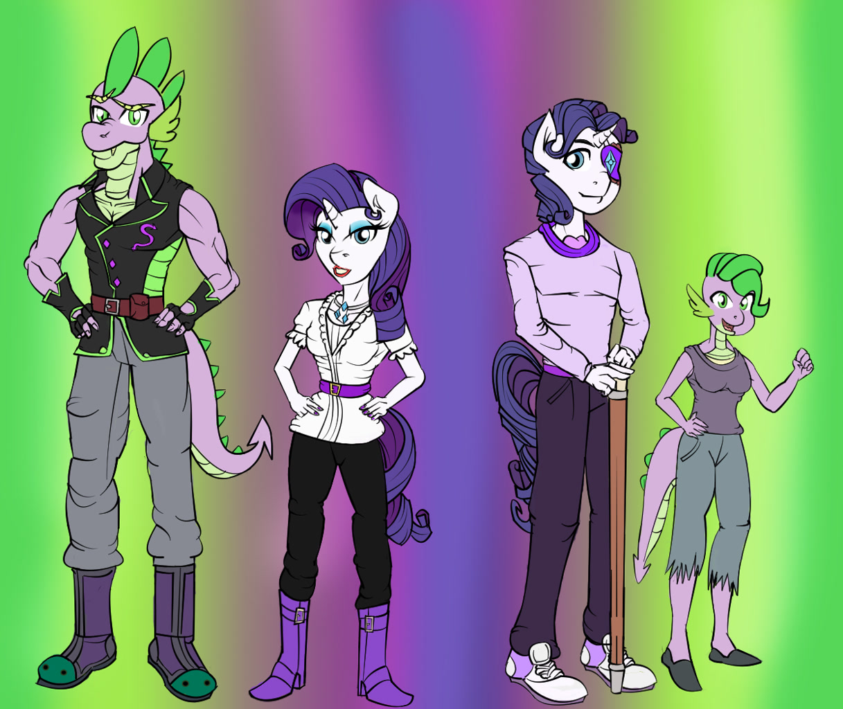 #2463455 - safe, artist:urhangrzerg, rarity, spike, dragon, unicorn ...