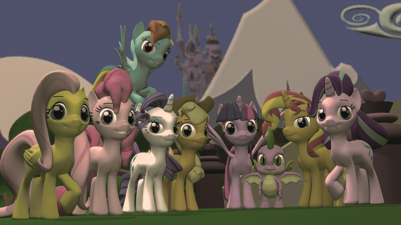 #2463635 - safe, artist:helioseusebio, applejack, fluttershy, pinkie ...