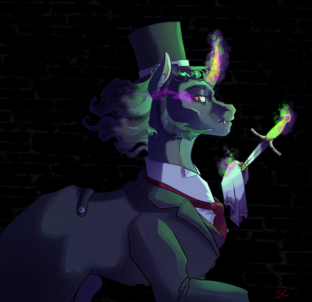 #2464287 - safe, artist:sourcherry, king sombra, pony, umbrum, unicorn ...