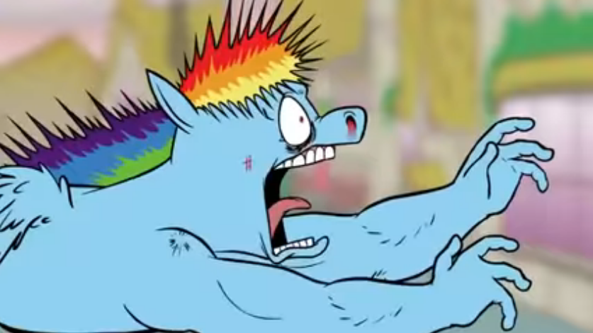 #2465263 - semi-grimdark, artist:hotdiggedydemon, rainbow dash, anthro ...