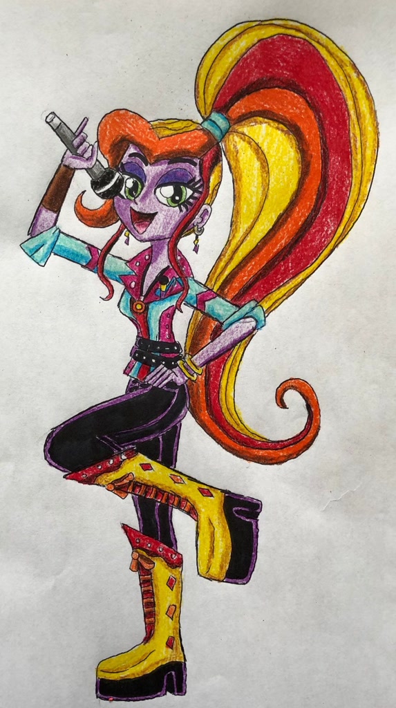 #2466458 - safe, artist:bozzerkazooers, sunset shimmer, oc, oc only, oc ...