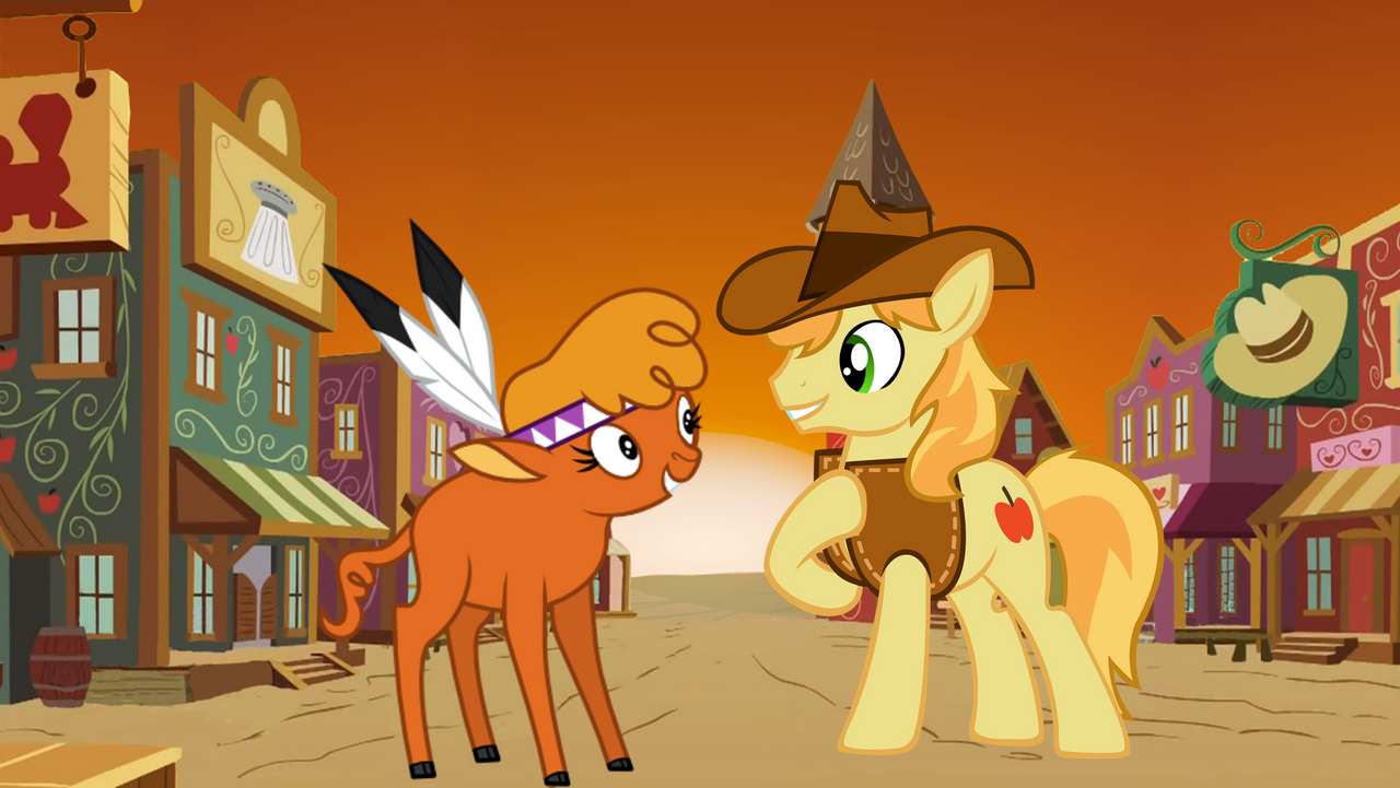 #2457780 - safe, artist:supersamyoshi, braeburn, little strongheart ...