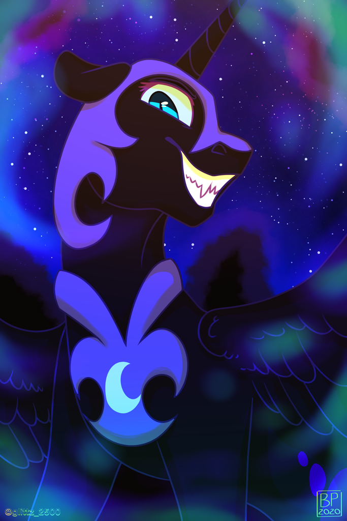 #2473982 - safe, artist:glitterstar2000, nightmare moon, alicorn, pony ...