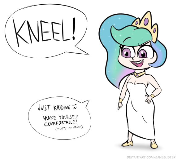 #2474627 - safe, artist:banebuster, princess celestia, human, pony ...