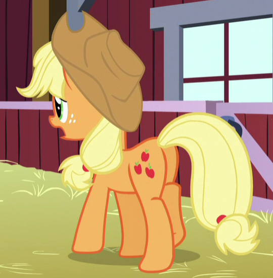 #2458363 - safe, screencap, applejack, pony, brotherhooves social, applebutt, butt, cropped ...