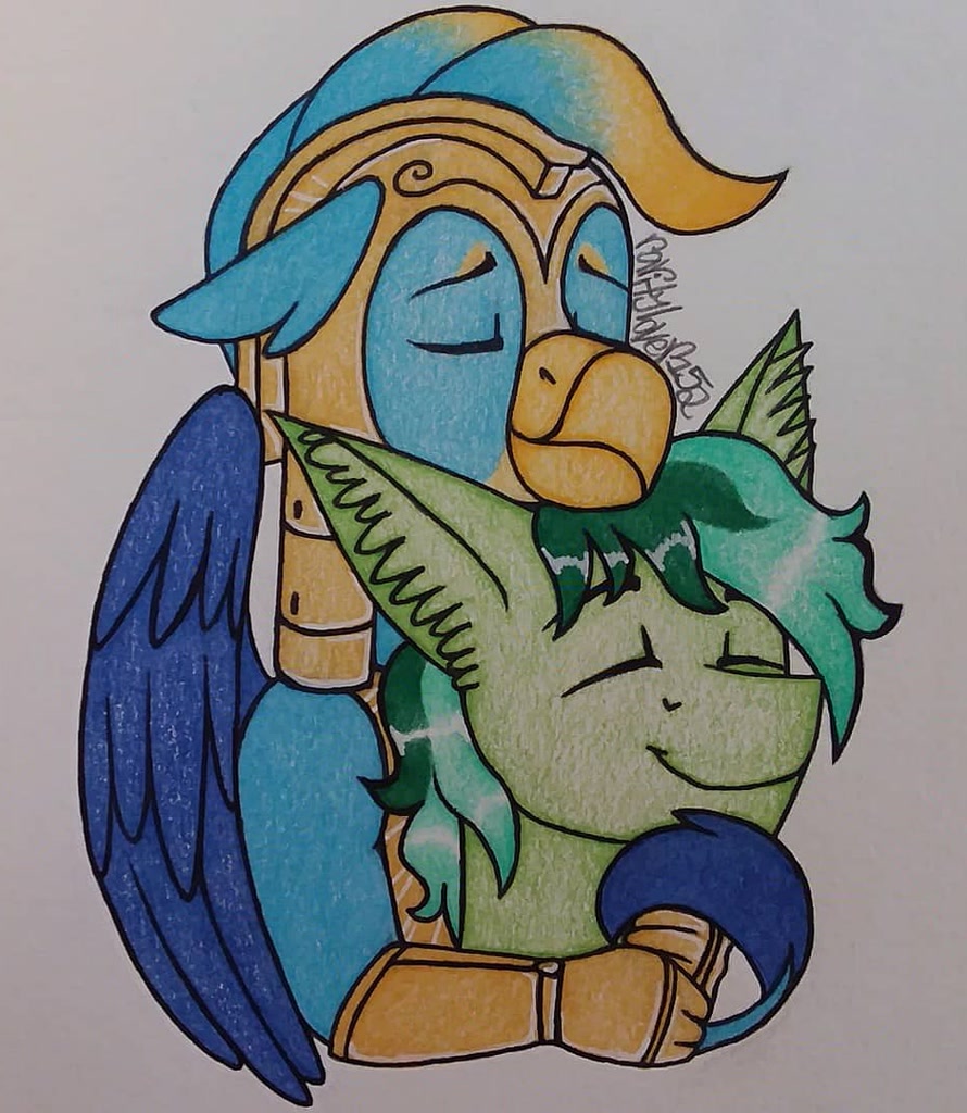 #2458844 - safe, artist:raritylover152, gallus, sandbar, earth pony ...