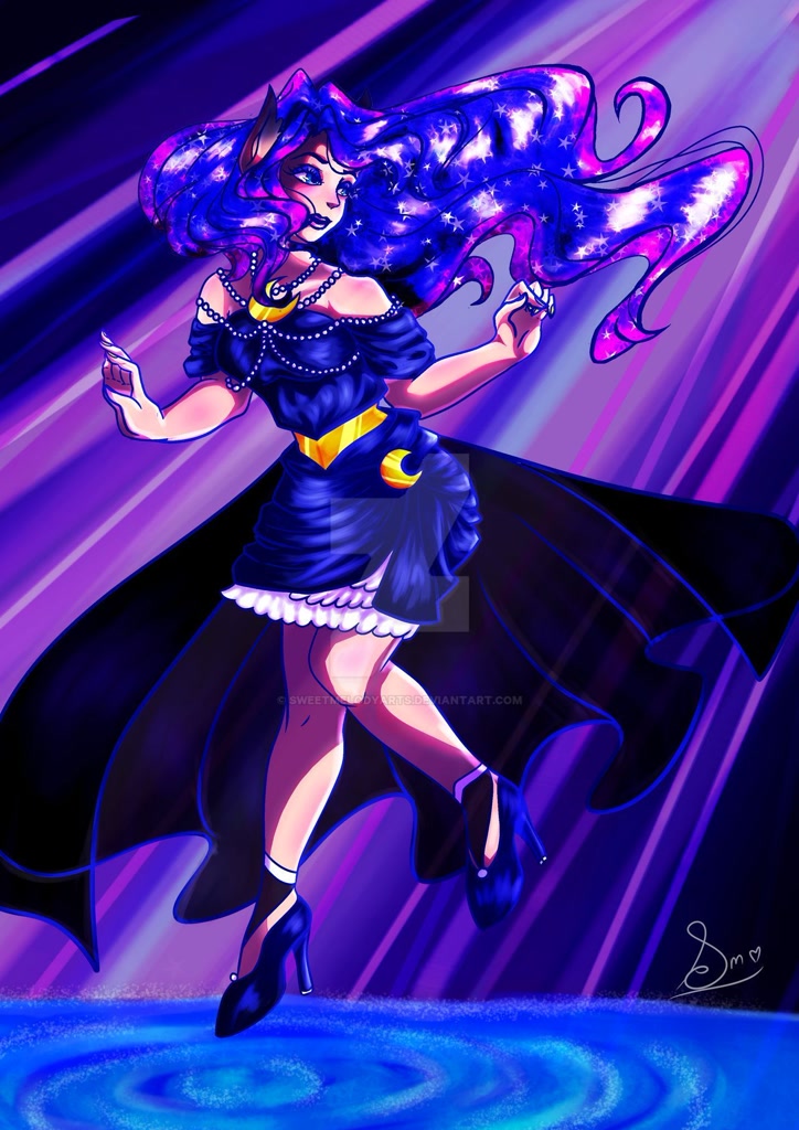 #2459017 - safe, artist:sweetmelodyarts, princess luna, human ...