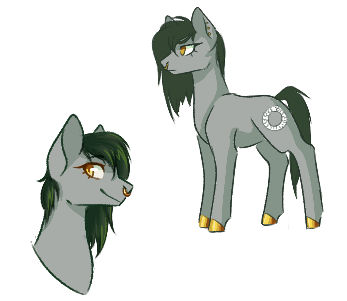 #2460472 - safe, artist:flaming-trash-can, oc, oc:antimony ouroboros, earth pony, pony, simple ...