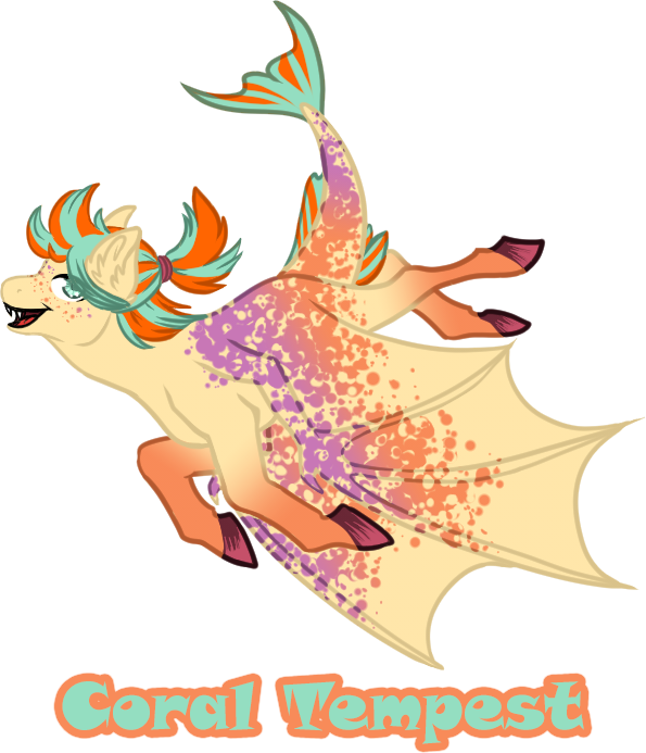 #2460939 - safe, artist:ary, oc, oc only, oc:coral tempest, bat pony ...