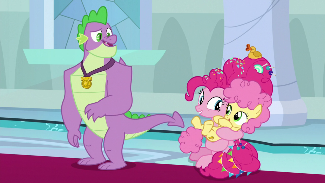 #2487003 - safe, screencap, li'l cheese, pinkie pie, spike, dragon, g4 ...