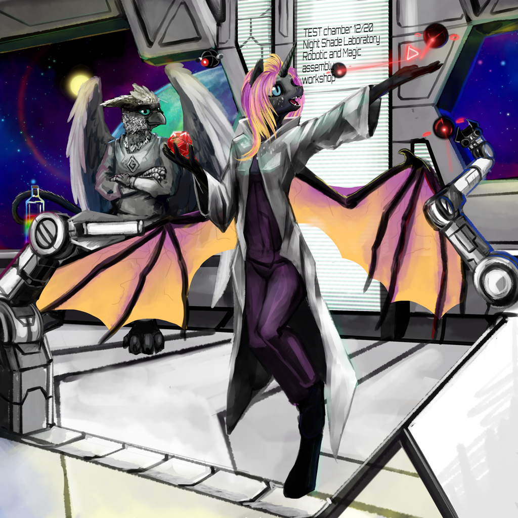 #2493347 - safe, artist:dalagar, oc, oc only, alicorn, bat pony, bat ...