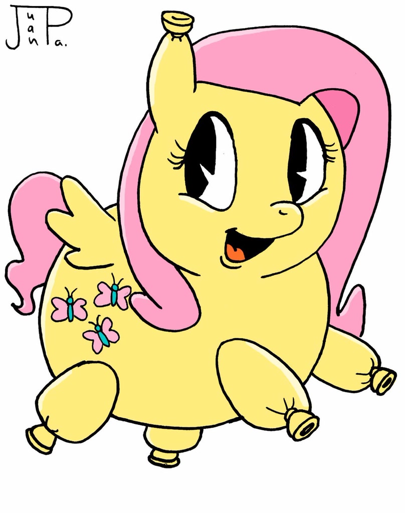 #2498101 - safe, artist:juanpadraws, fluttershy, balloon pony ...