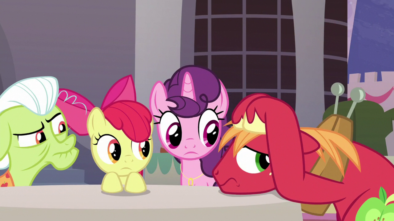 #2484447 - safe, screencap, apple bloom, big macintosh, granny smith ...