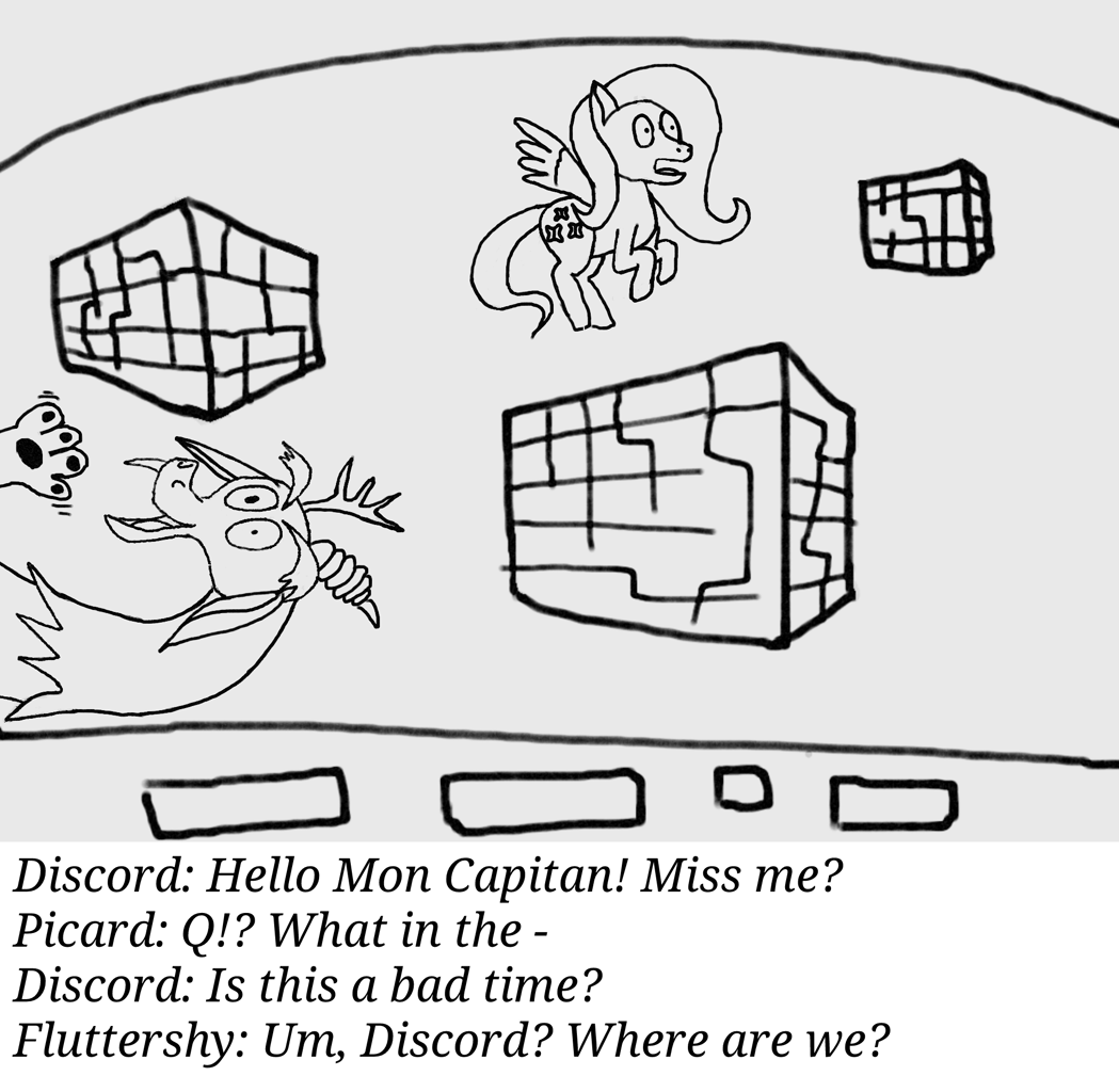 #2484600 - safe, artist:derpisatcraft, discord, fluttershy, draconequus ...