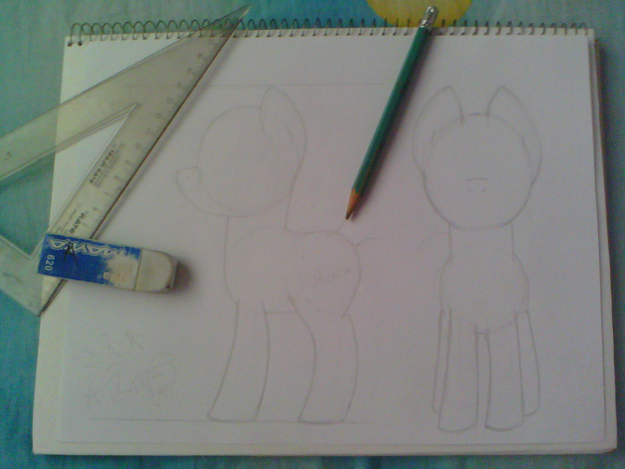 #2520552 - safe, artist:amgiwolf, oc, oc only, pony, duo, eraser, irl ...