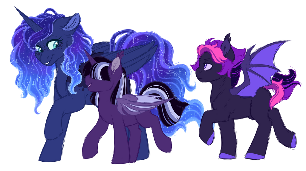 #2263270 - safe, artist:azure-art-wave, princess luna, oc, alicorn, bat ...
