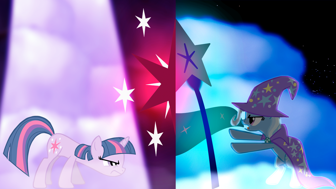 #2275385 - safe, artist:flutterflyraptor, trixie, twilight sparkle, g4 ...