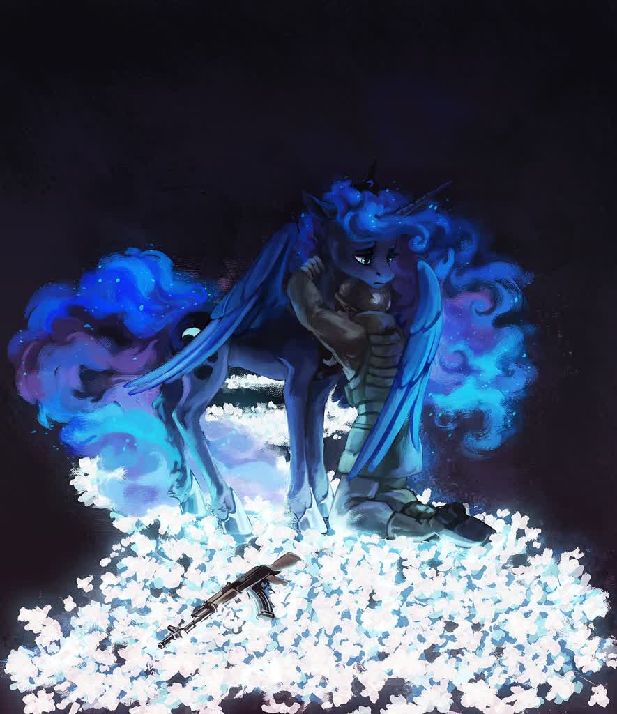 #2278459 - safe, artist:weird--fish, princess luna, alicorn, human ...