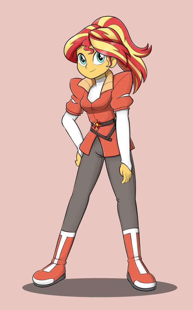 #2263764 - safe, artist:mew-me, sunset shimmer, equestria girls, adora ...