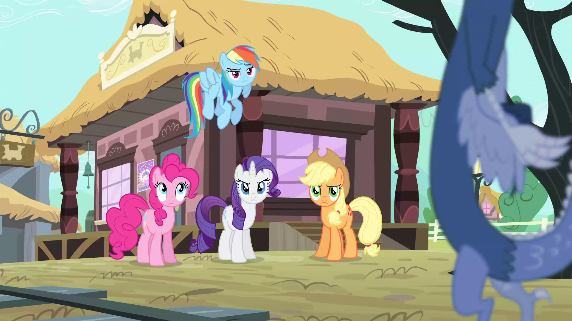 #2281982 - safe, screencap, applejack, discord, pinkie pie, rainbow ...