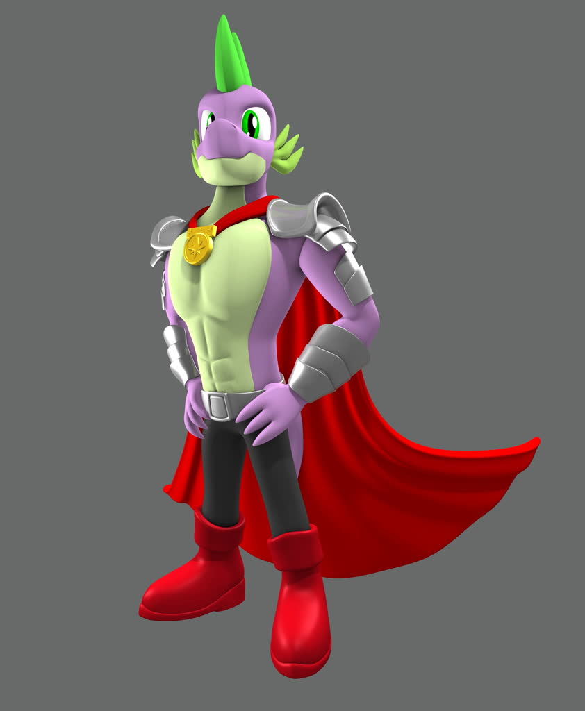 #2296961 - safe, artist:argos90, spike, g4, 3d, armor, beefspike, boots ...