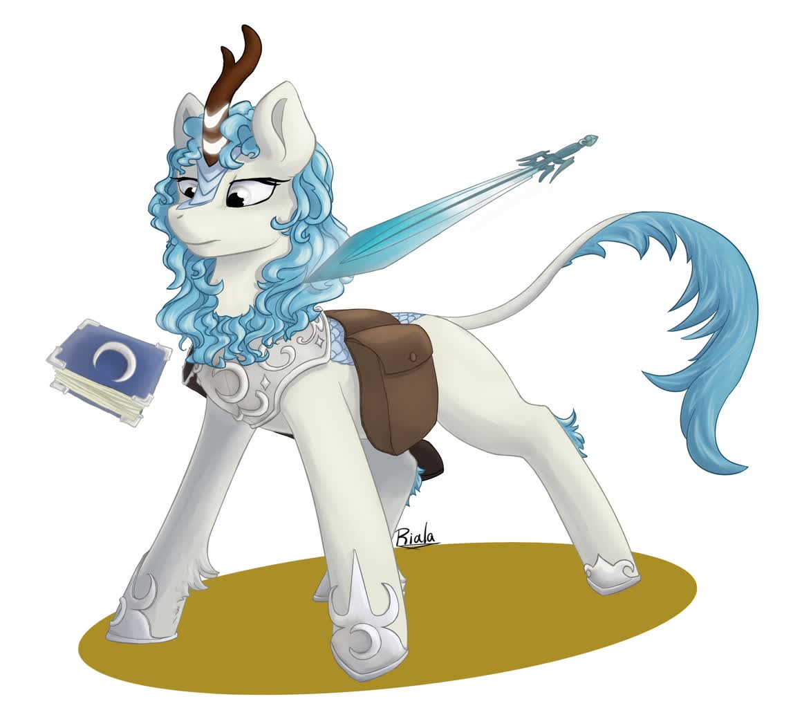 #2297979 - safe, artist:riala, oc, oc only, kirin, armor, book, kirin ...