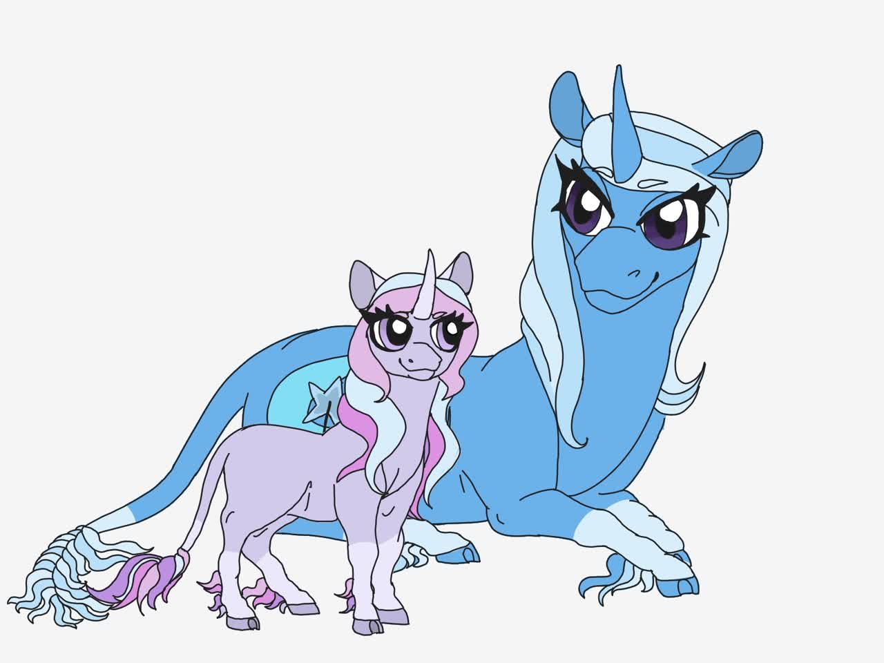 #2299565 - safe, artist:therealfenix01, trixie, oc, oc:silver comet ...