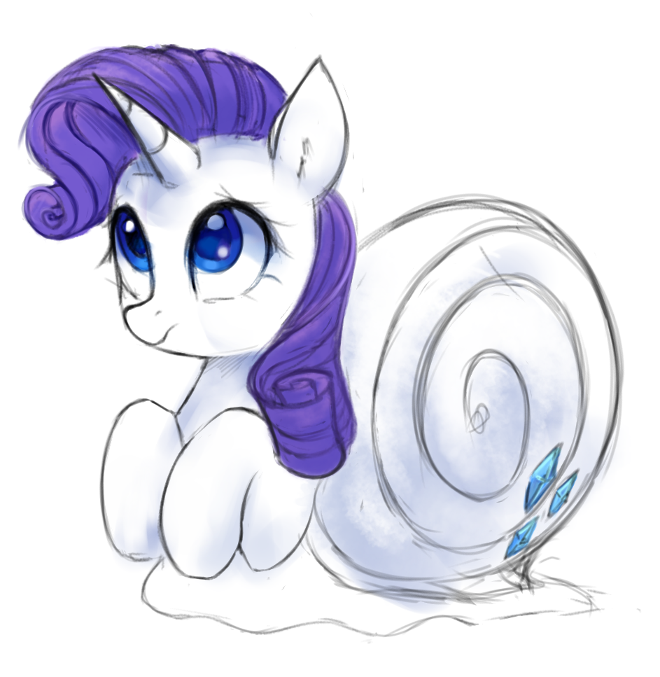 #2301390 - safe, artist:some_ponu, rarity, original species, snail ...