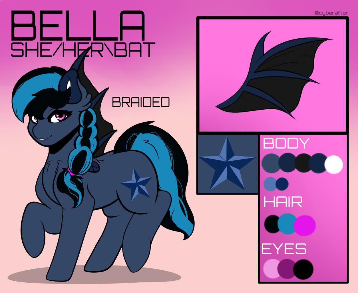 #2287825 - safe, artist:cyberafter, oc, oc:bella, oc:bellatrix, bat ...