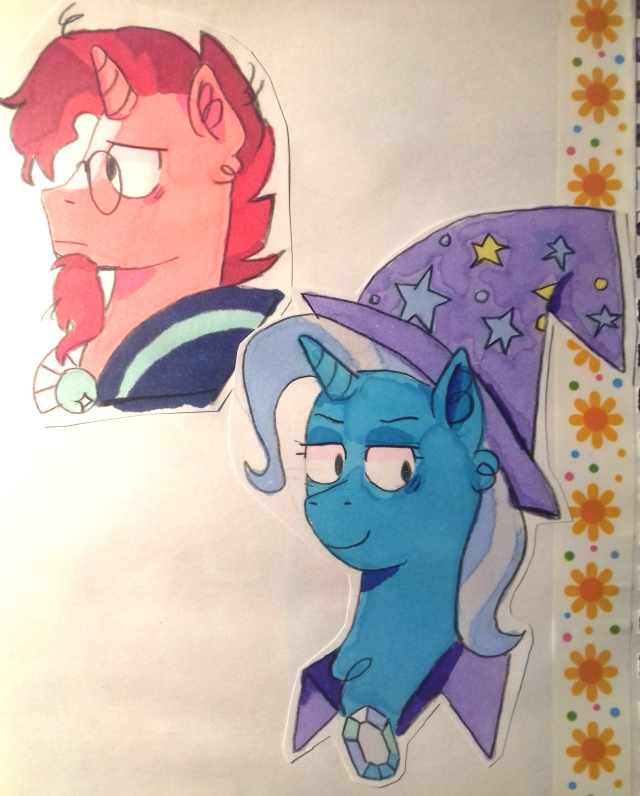 #2301631 - safe, artist:nonameorous, sunburst, trixie, pony, unicorn ...