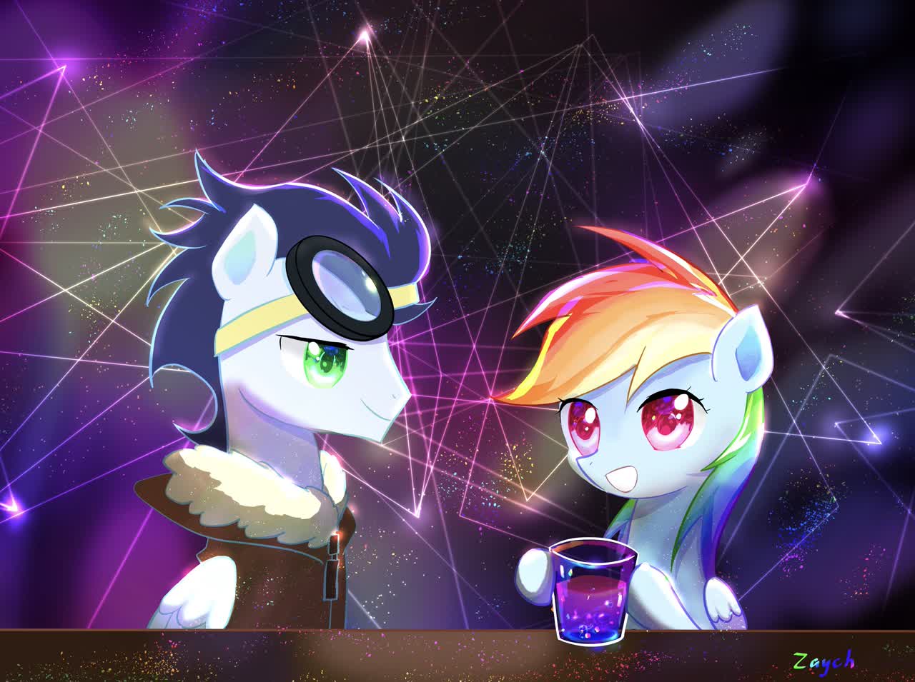 #2302796 - safe, artist:bronyazaych, rainbow dash, soarin', pony, g4 ...