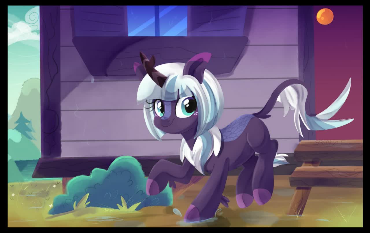 #2305998 - safe, artist:spookyle, oc, oc only, oc:moonlit breeze, kirin, cute, female, kirin oc ...