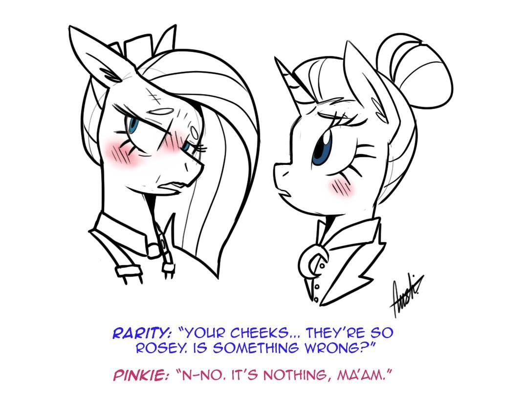 #2290913 - safe, artist:shelbysmol, pinkie pie, rarity, earth pony ...