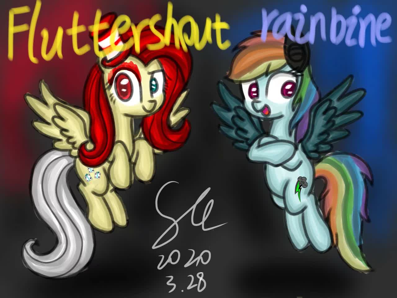 #2319570 - safe, artist:starflashing twinkle, fluttershy, rainbow dash ...