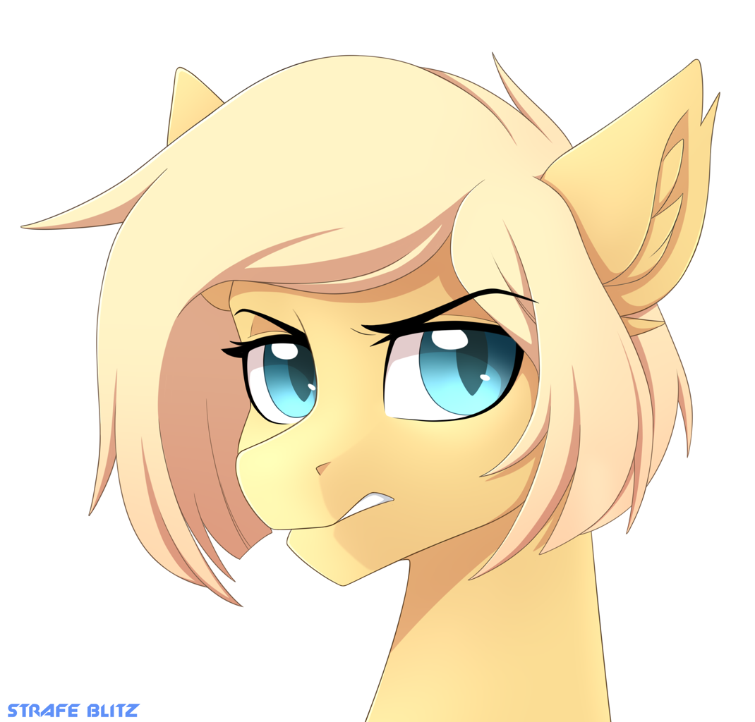 #2321608 - safe, artist:strafe blitz, oc, oc only, pony, bust, slit ...