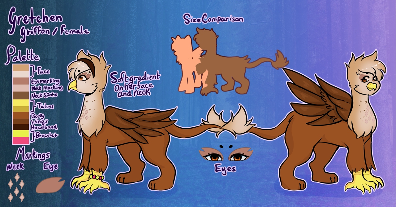 #2325299 - safe, artist:poofindi, oc, oc only, oc:gretchen, griffon, eye, eyes, griffon oc ...