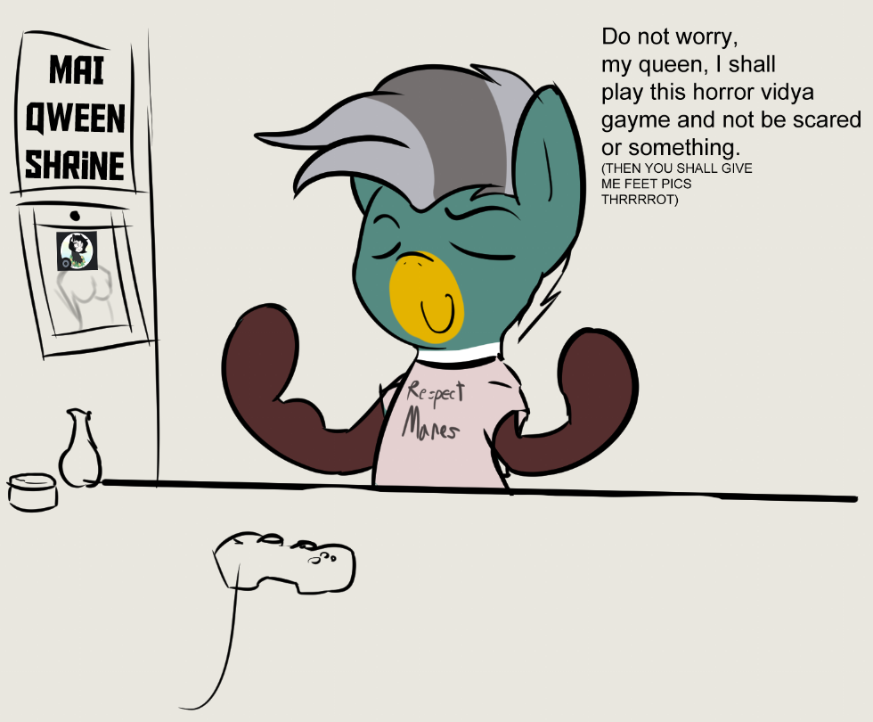 #2327168 - safe, artist:triplesevens, part of a set, oc, oc:duk, duck pony, joke, poster, quack ...