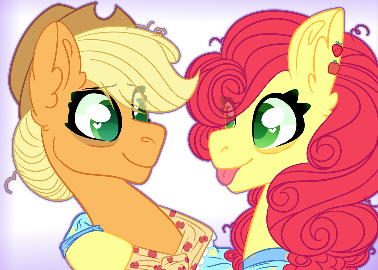 #2329767 - safe, artist:bublebee123, applejack, strawberry sunrise ...