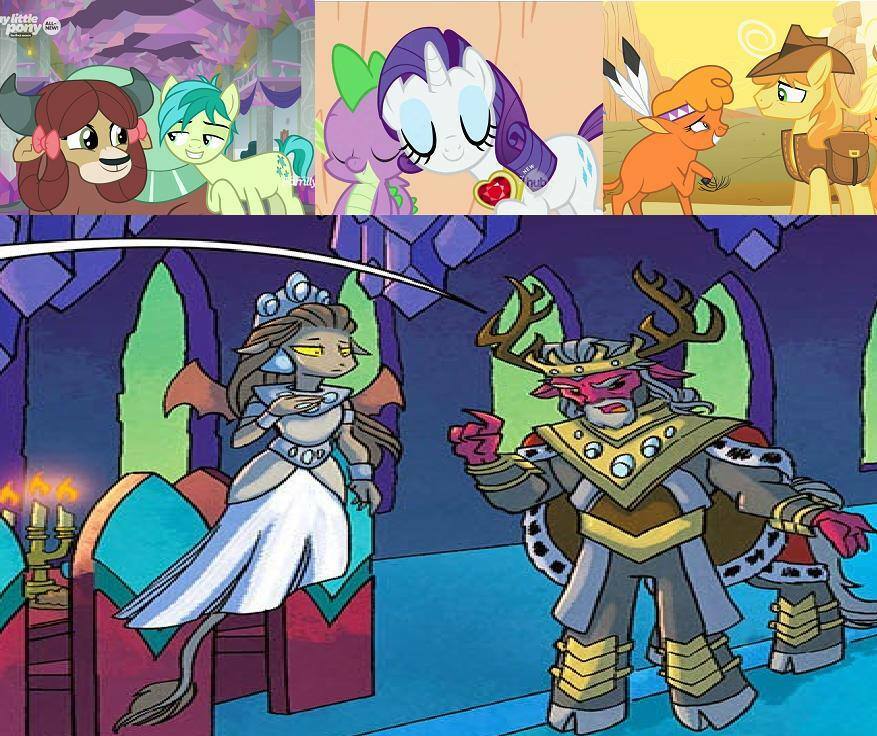 #2330918 - safe, idw, braeburn, king vorak, little strongheart, queen ...