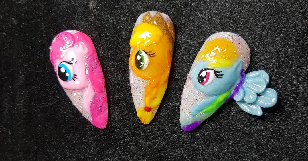 #2331004 - safe, artist:plop.nailsart, applejack, pinkie pie, rainbow ...