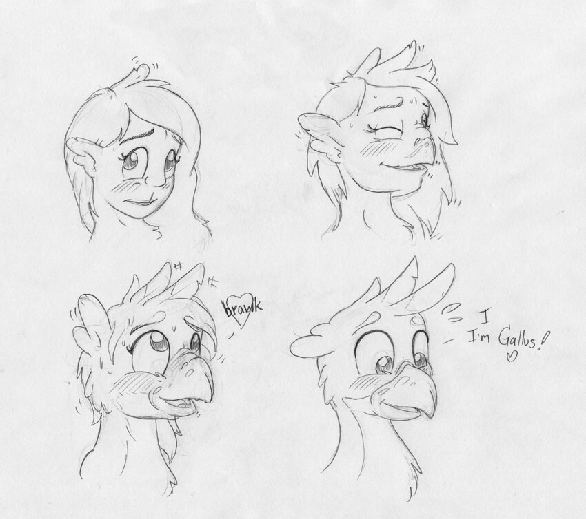 #2333664 - suggestive, artist:foxxy-arts, gallus, griffon, human, g4 ...