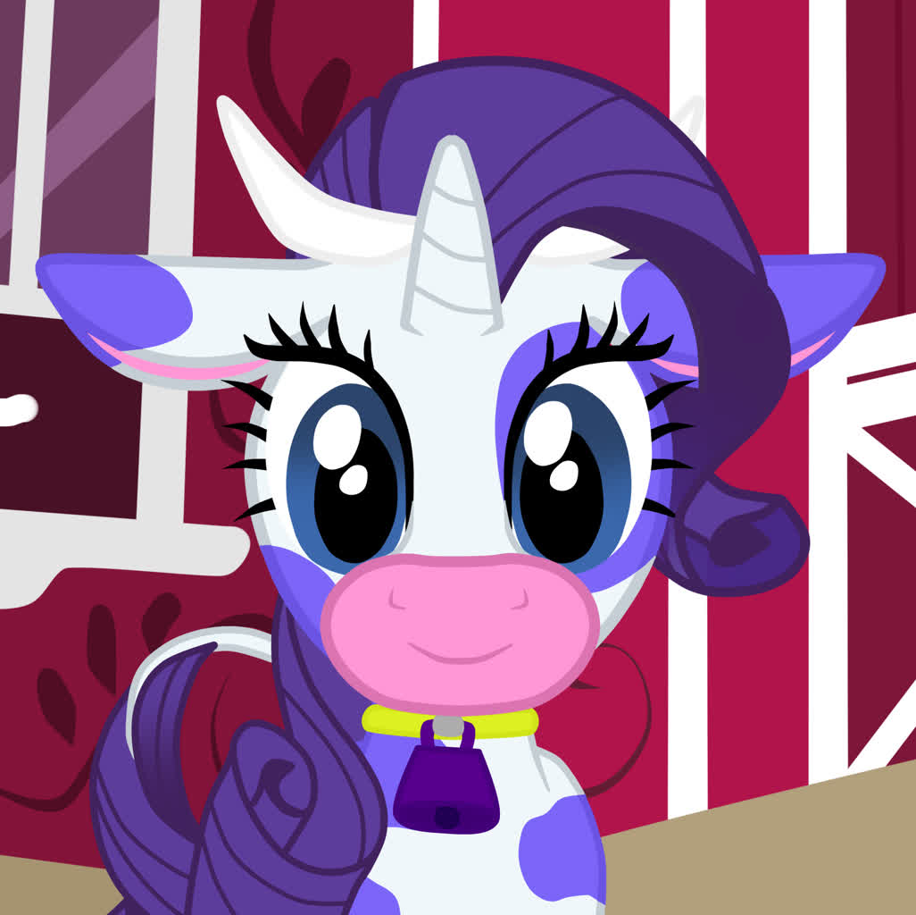 #2334902 - safe, artist:zethbsoul, rarity, cow, g4, applejack's barn ...