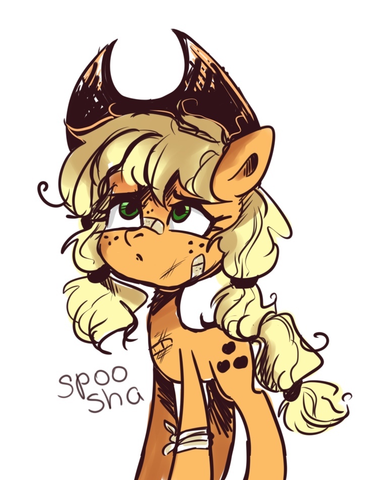 #2314116 - safe, artist:spoosha, applejack, earth pony, pony, badge ...