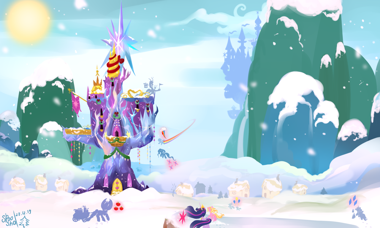 #2314127 - safe, artist:spoosha, applejack, discord, fluttershy, li'l ...