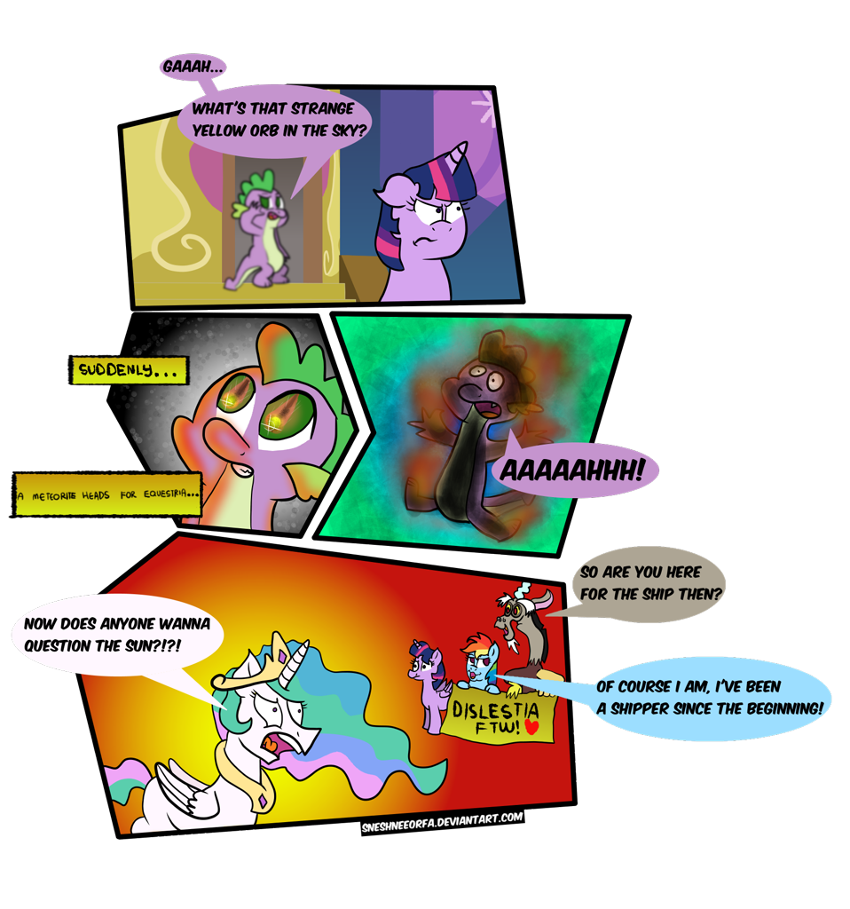 #2317821 - semi-grimdark, artist:sneshpone, discord, princess celestia ...