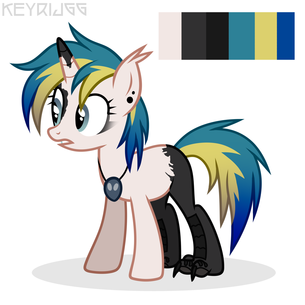 #2344573 - safe, artist:keyrijgg, oc, oc:saber, hybrid, pony, unicorn ...