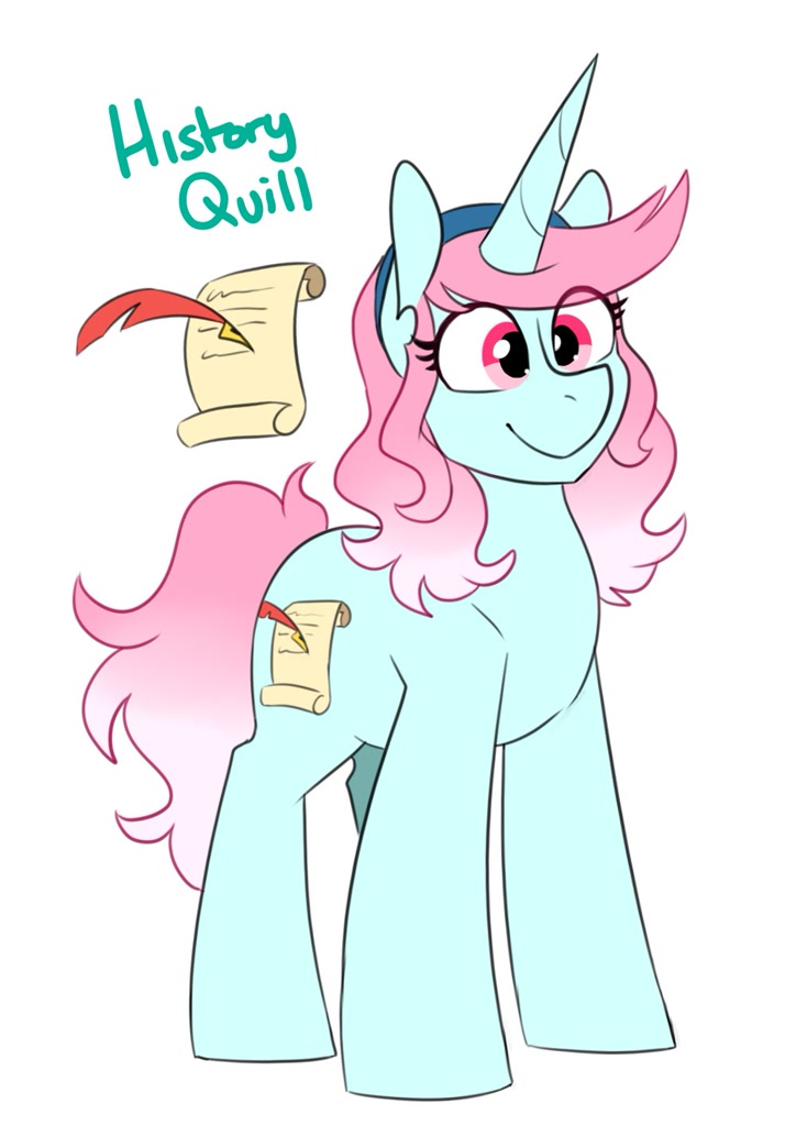 #2346784 - safe, artist:redxbacon, oc, oc only, oc:history quill, pony, unicorn, solo - Derpibooru